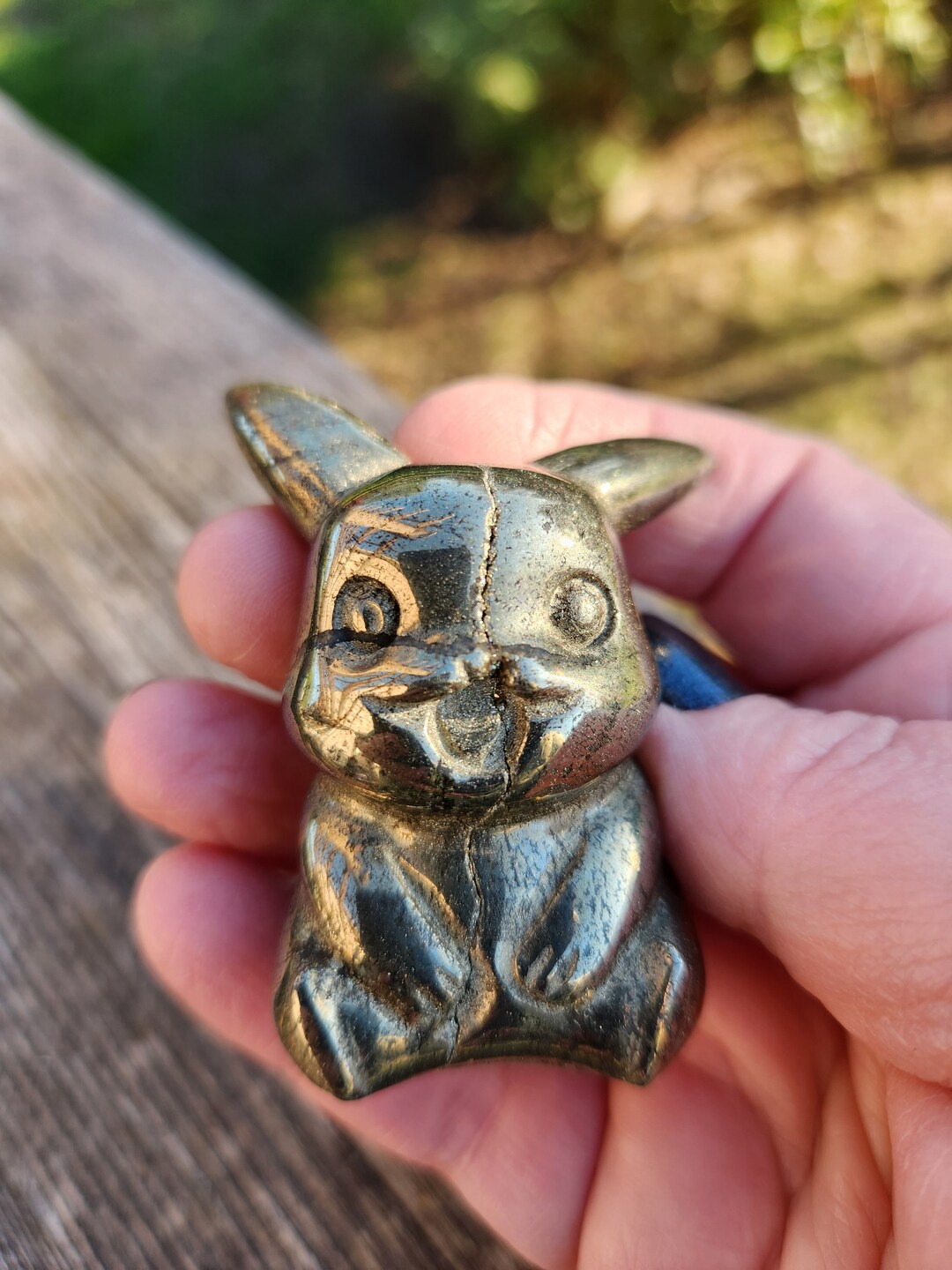 Super Cute Carved Pyrite Pikachu Natural Stone Crystal Pokemon - Etsy