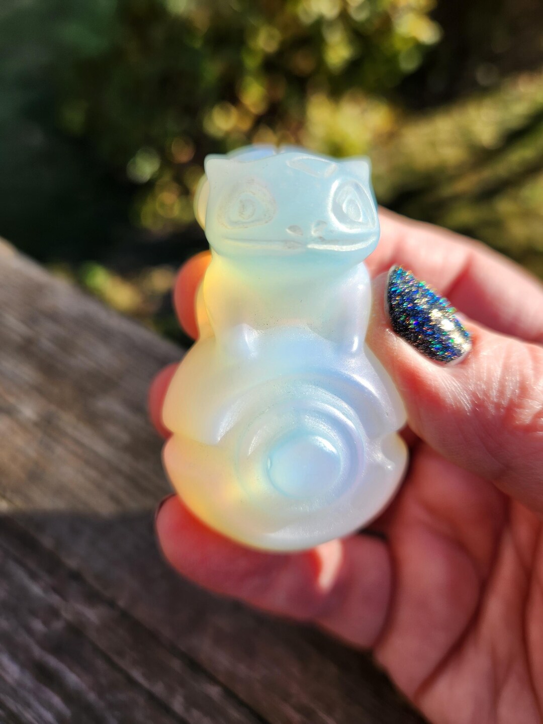 Opalite Bulbasaur on Poke Ball Figurine, High Polish Pokemon - Etsy