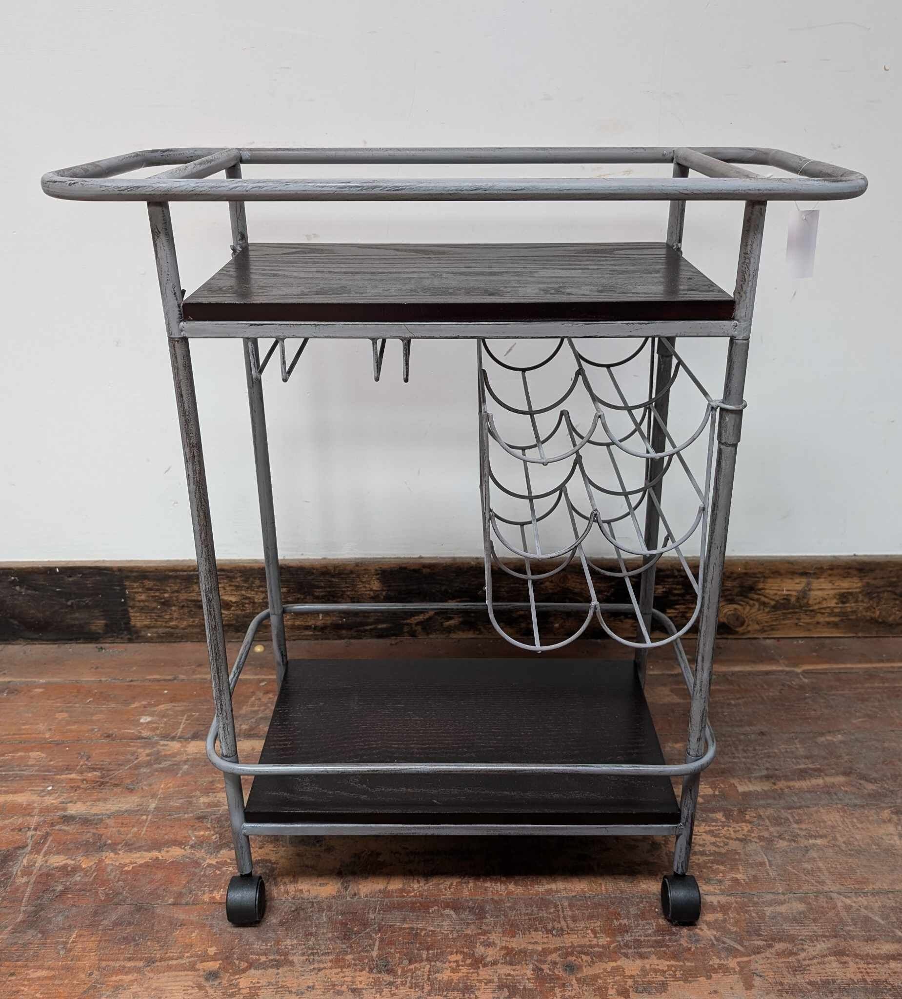 Steel Frame Drinks Trolley With Wine Glass and Bottle Rack - Etsy UK