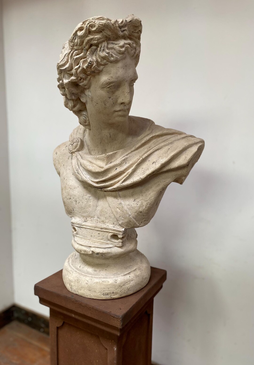 Greek God Apollo Statue / Bust on a Plinth - Etsy