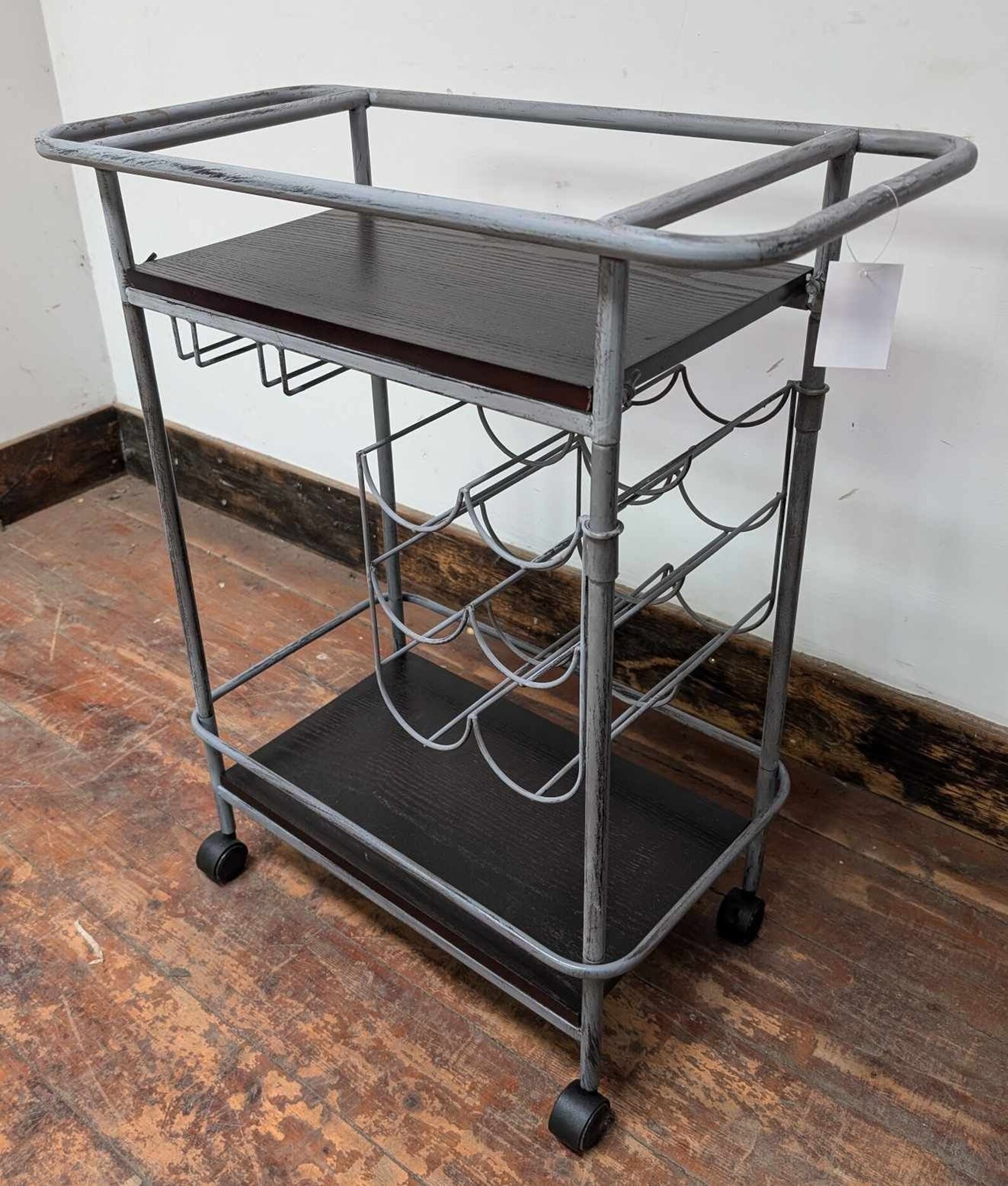 Steel Frame Drinks Trolley With Wine Glass and Bottle Rack - Etsy UK