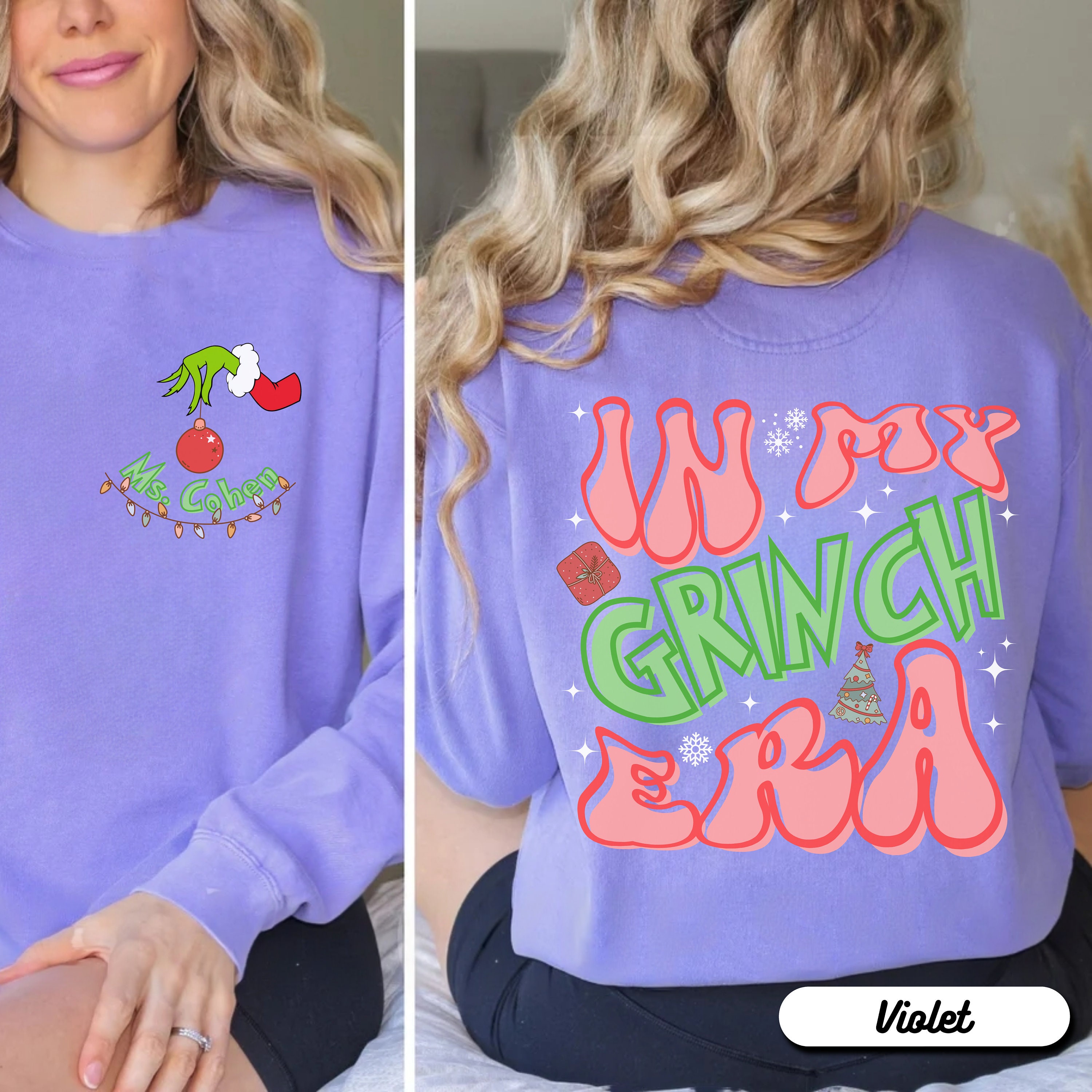 Personalized in My Grinch Era Sweatshirt, Custom Teacher Grinch ...