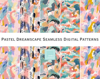 Pastel Dreams Patterns, 20 Pastel Fantasy Seamless Digital Papers ...