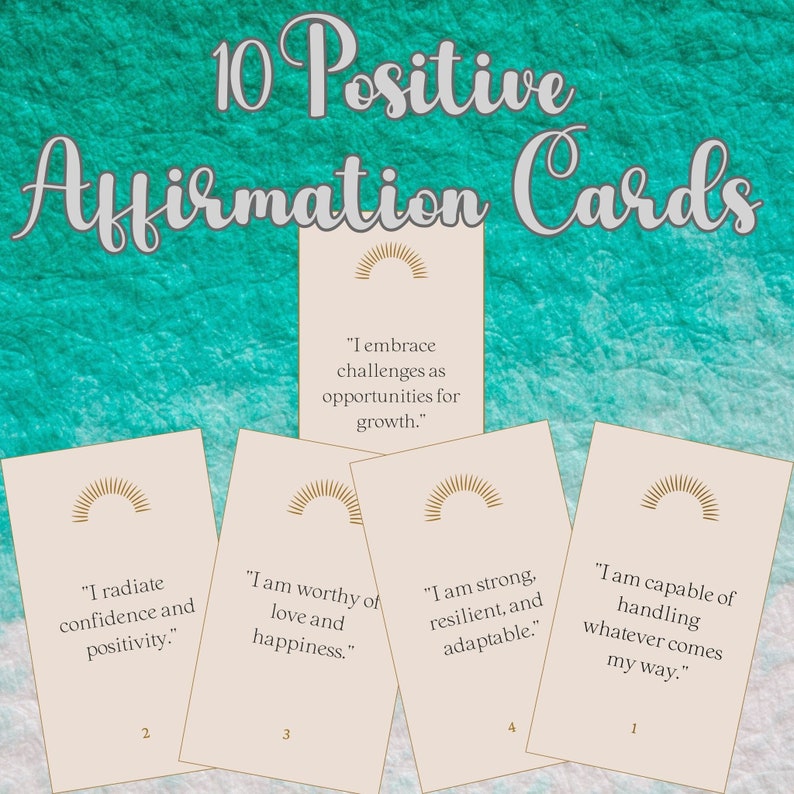 10 Positive Affirmation Cards Printable Affirmation Cards Digital