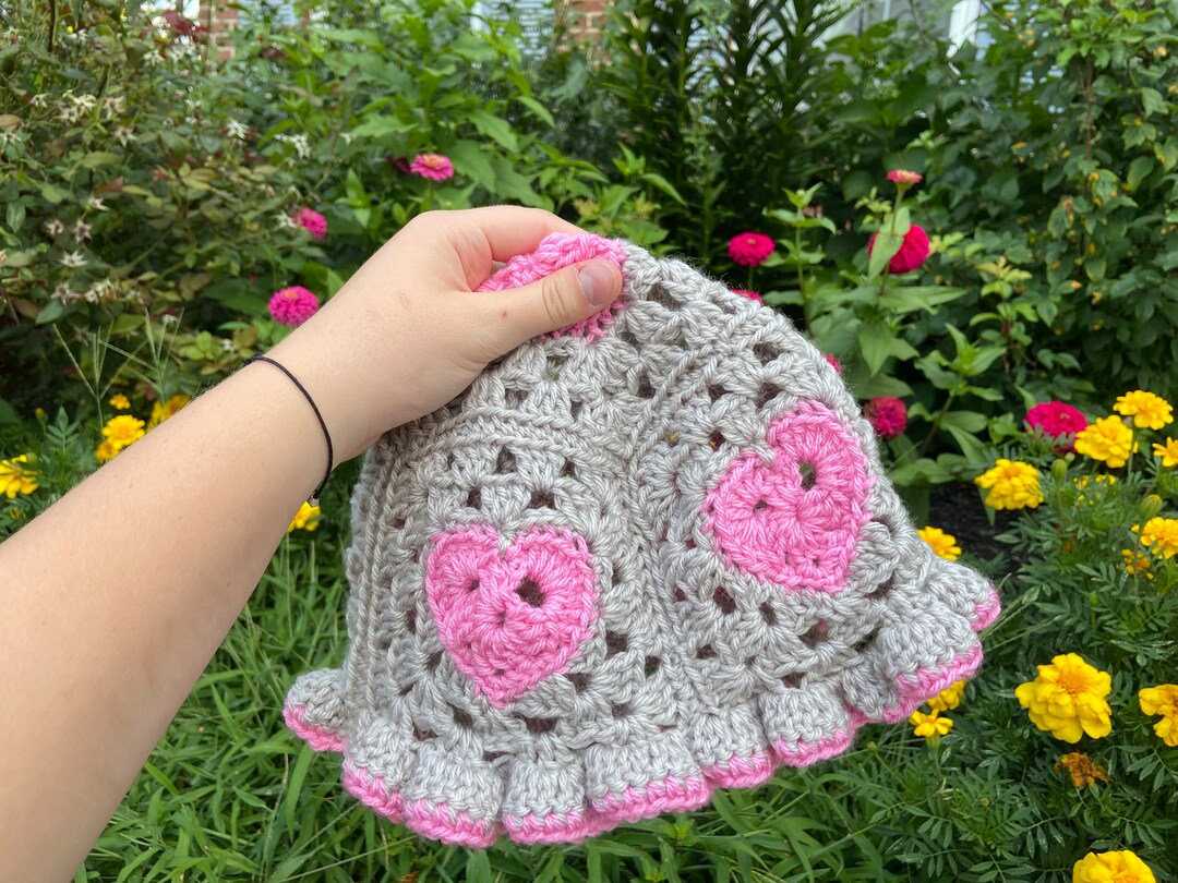 Crochet Heart Bucket Hat - Etsy
