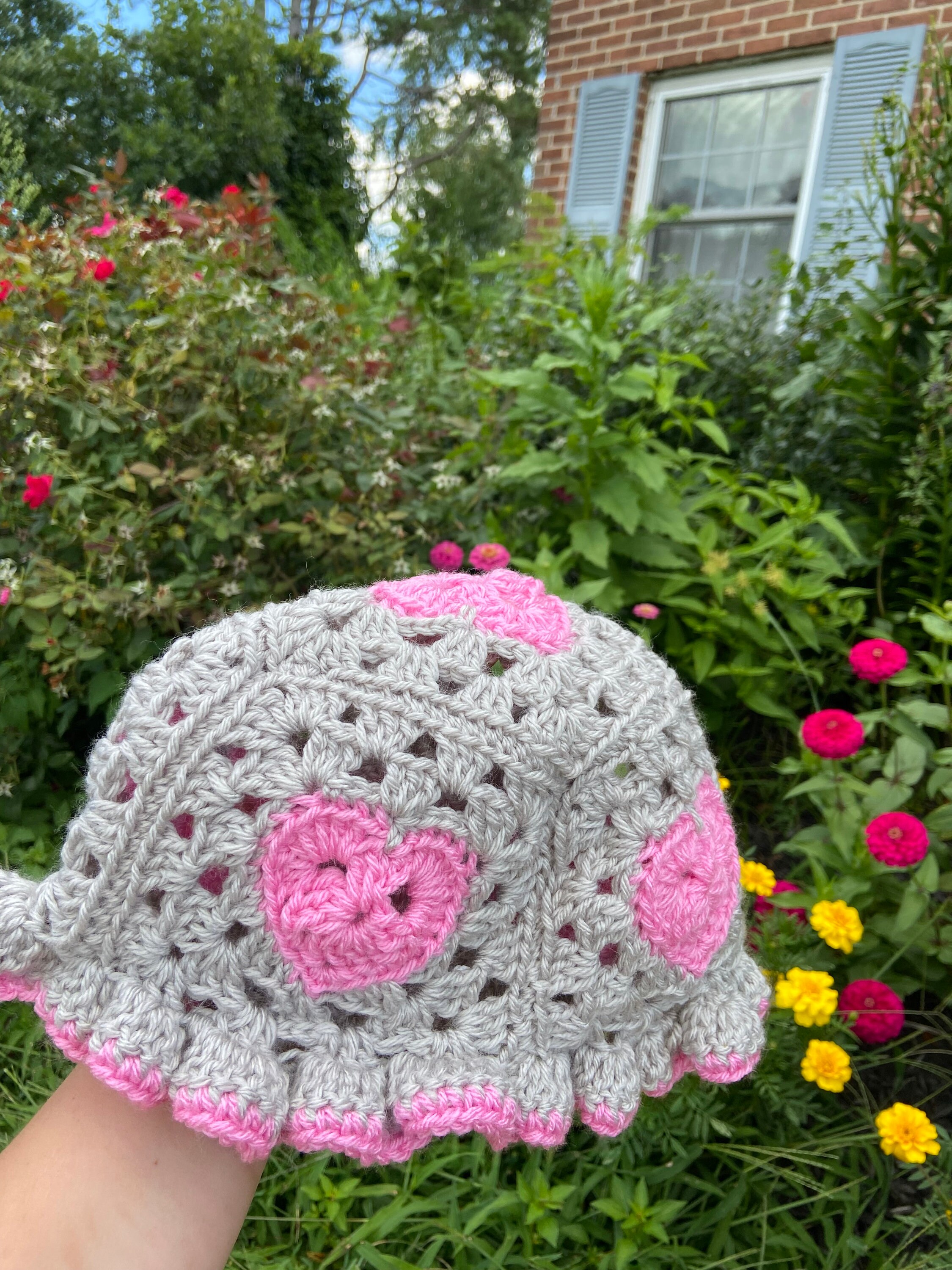 Crochet Heart Bucket Hat - Etsy