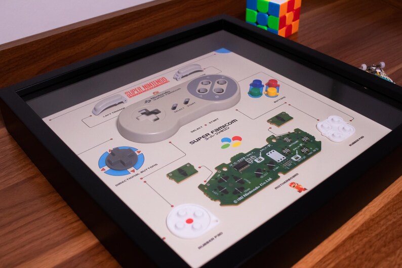 Super Nintendo Famicom Controller Framed - Etsy
