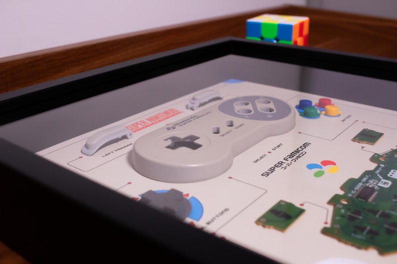 Super Nintendo Famicom Controller Framed - Etsy