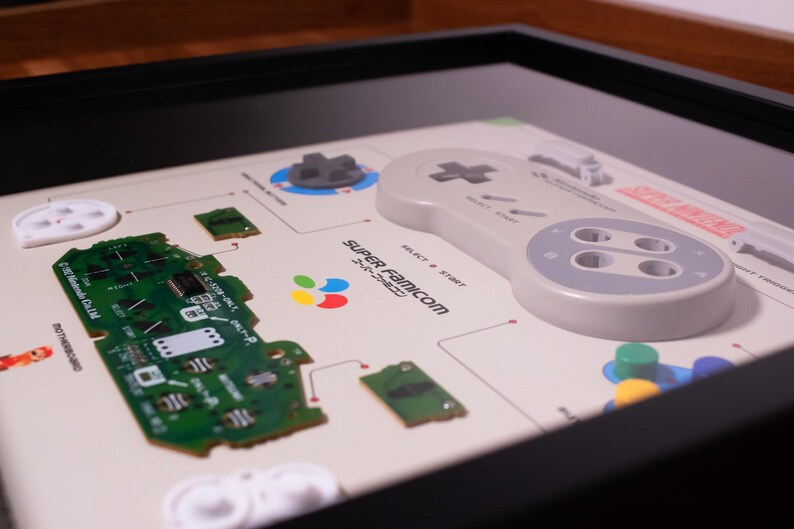 Super Nintendo Famicom Controller Framed - Etsy