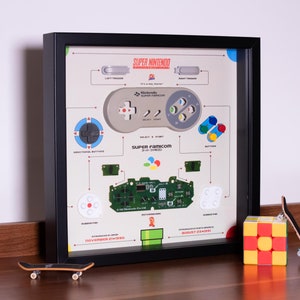 Super Nintendo Famicom Controller Framed - Etsy
