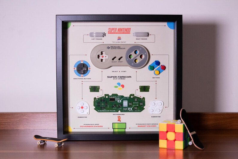 Super Nintendo Famicom Controller Framed - Etsy