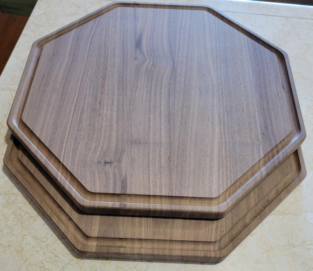 Pack of 2 Octagon Shaped Walnut Cutting Boards - Etsy