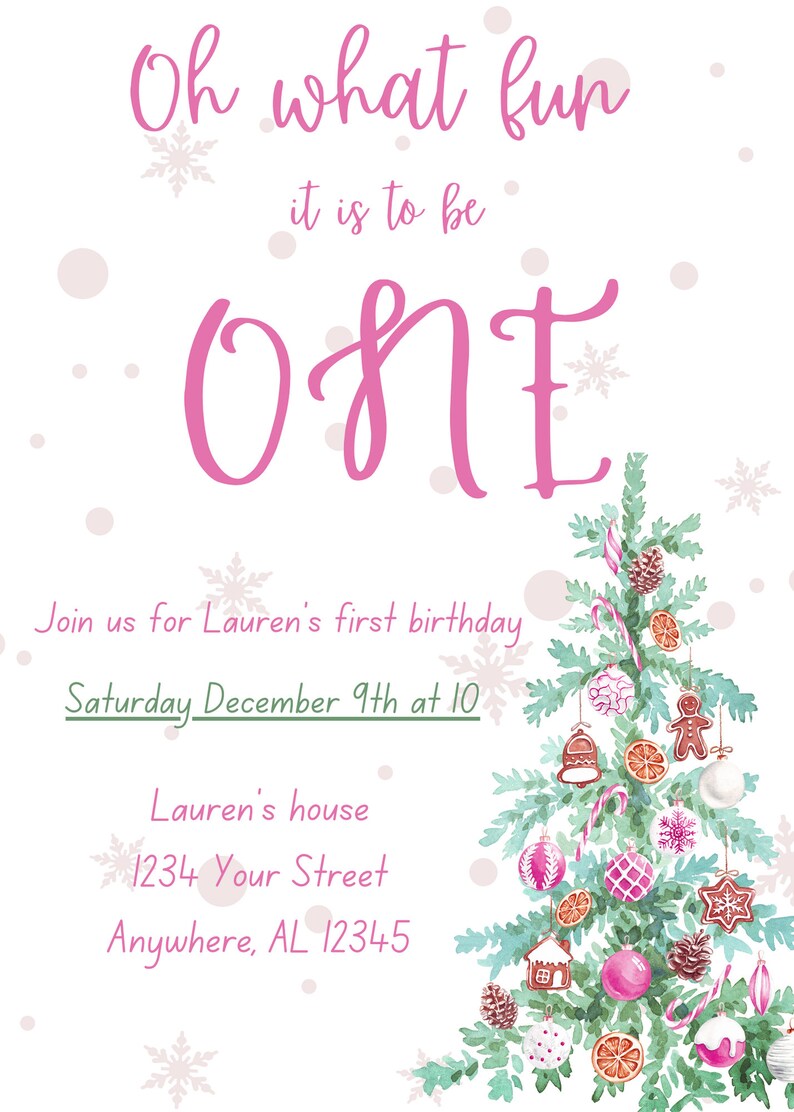 Oh What Fun It is to Be One Christmas First Birthday Party - Etsy
