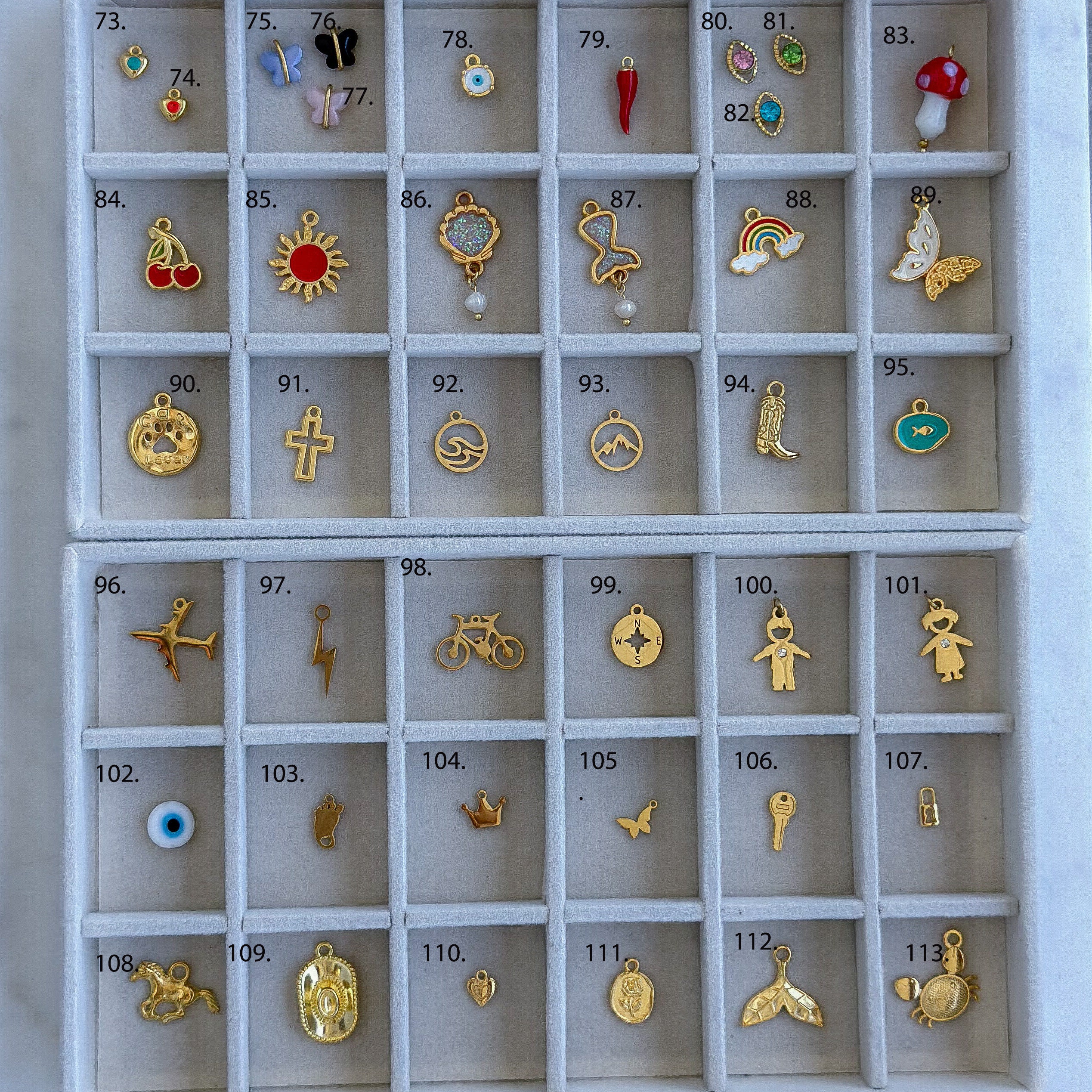 Gold Charm Necklace, Custom Charm Necklace, Gold Vintage Charm Jewelry ...