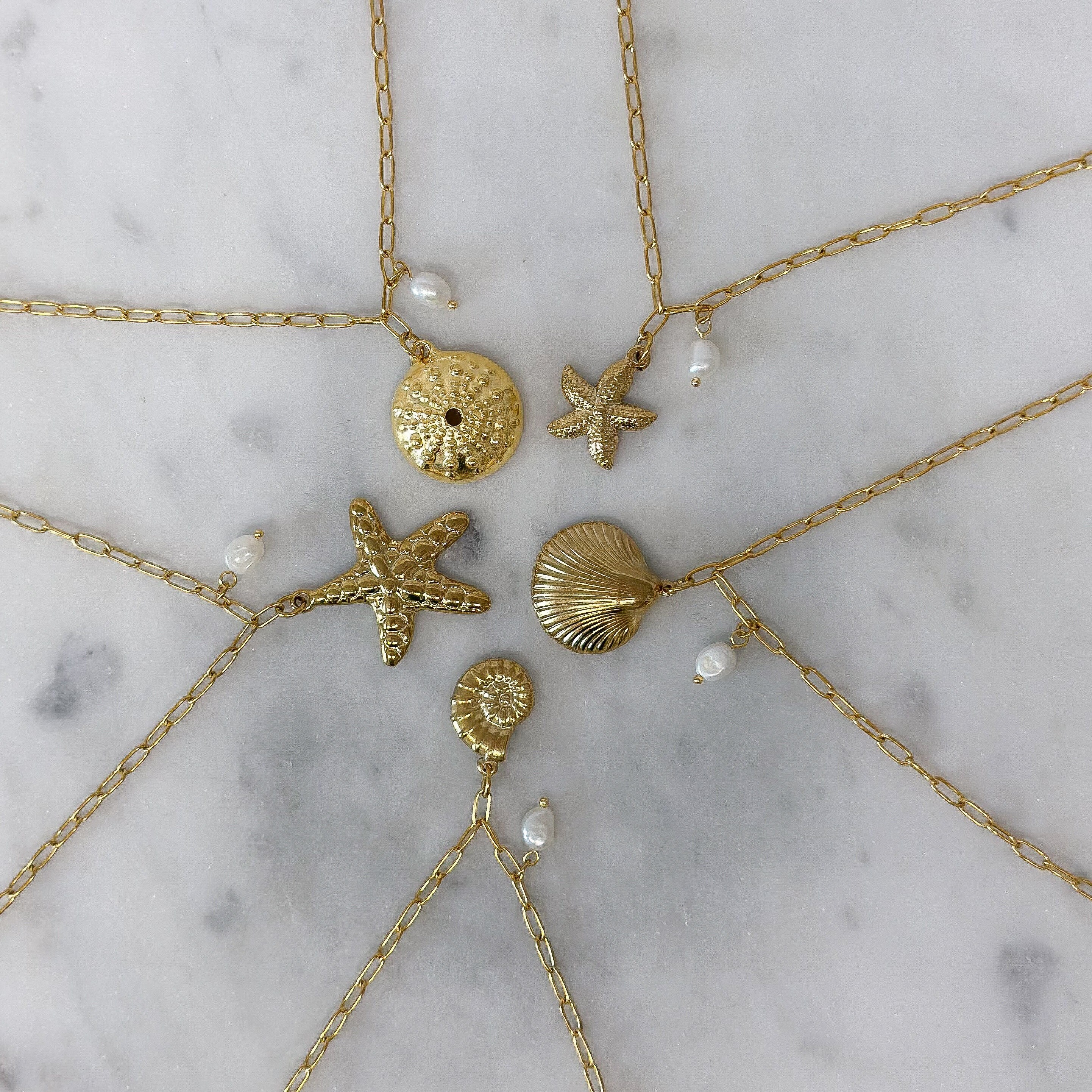 Nautilus Shell Charm Necklace, 18k Gold Chain Seashell Necklace, Ocean ...