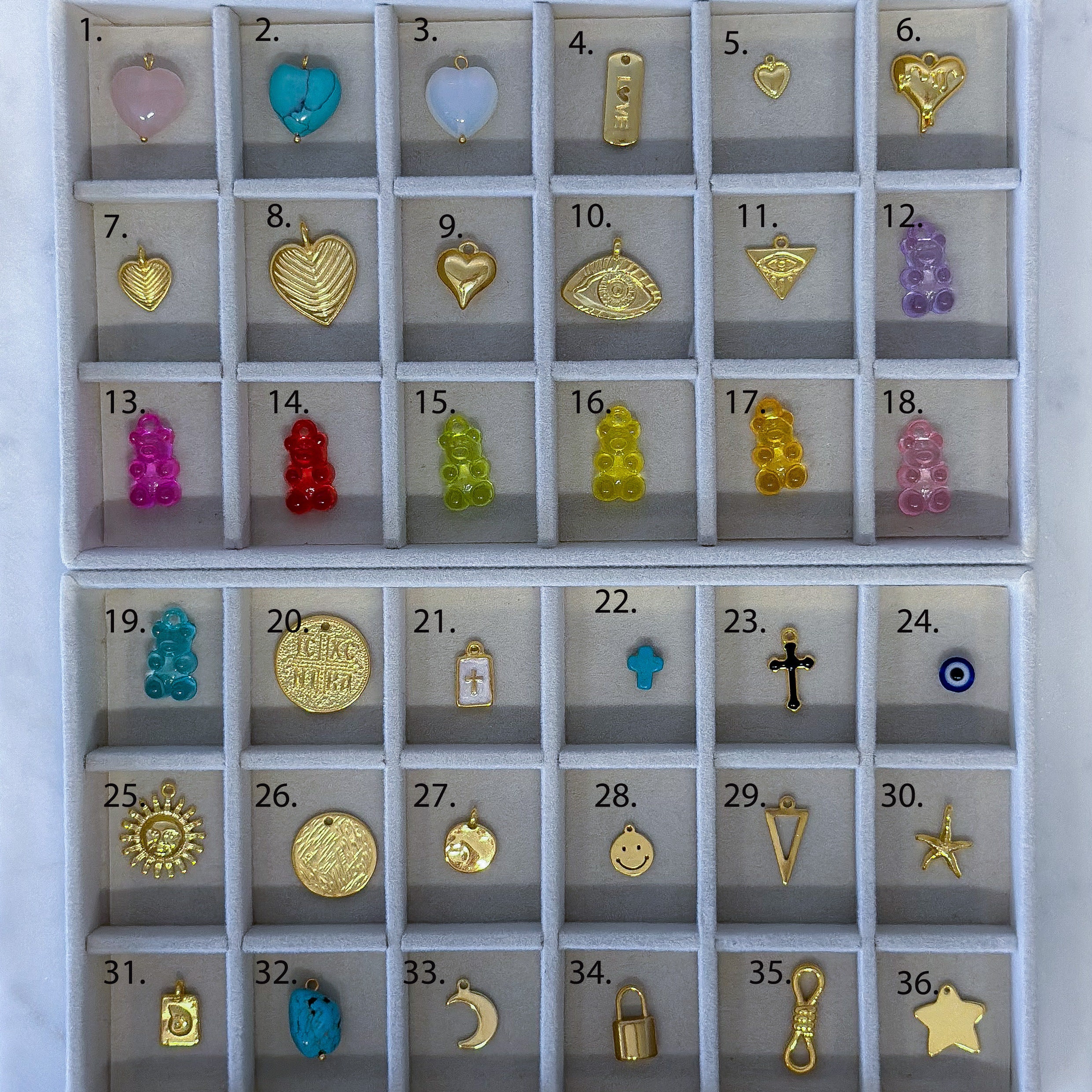 Gold Charm Necklace, Custom Charm Necklace, Gold Vintage Charm Jewelry ...