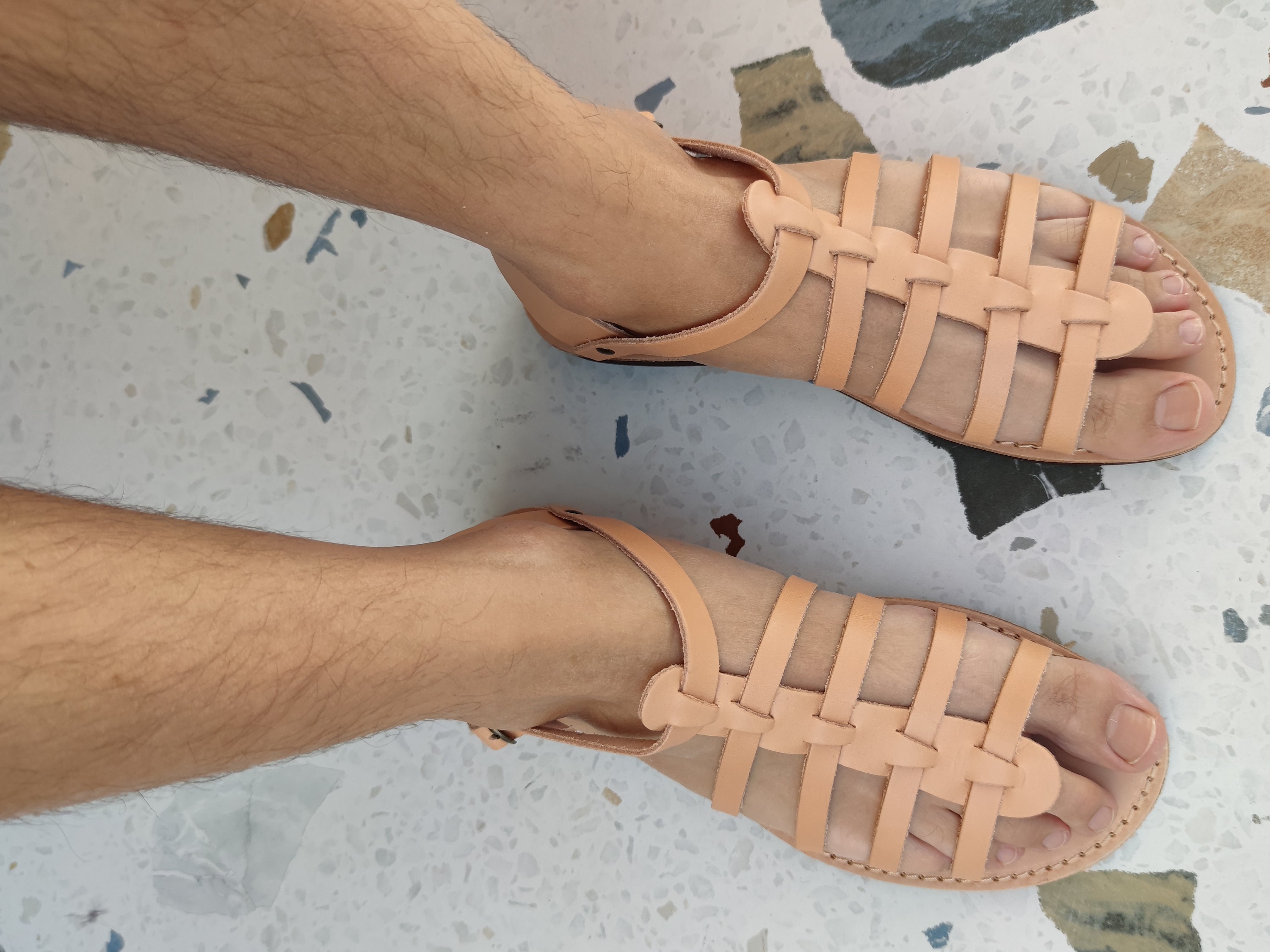 Gladiator Sandals Men, Greek Leather Sandals, Men's Summer Strappy ...