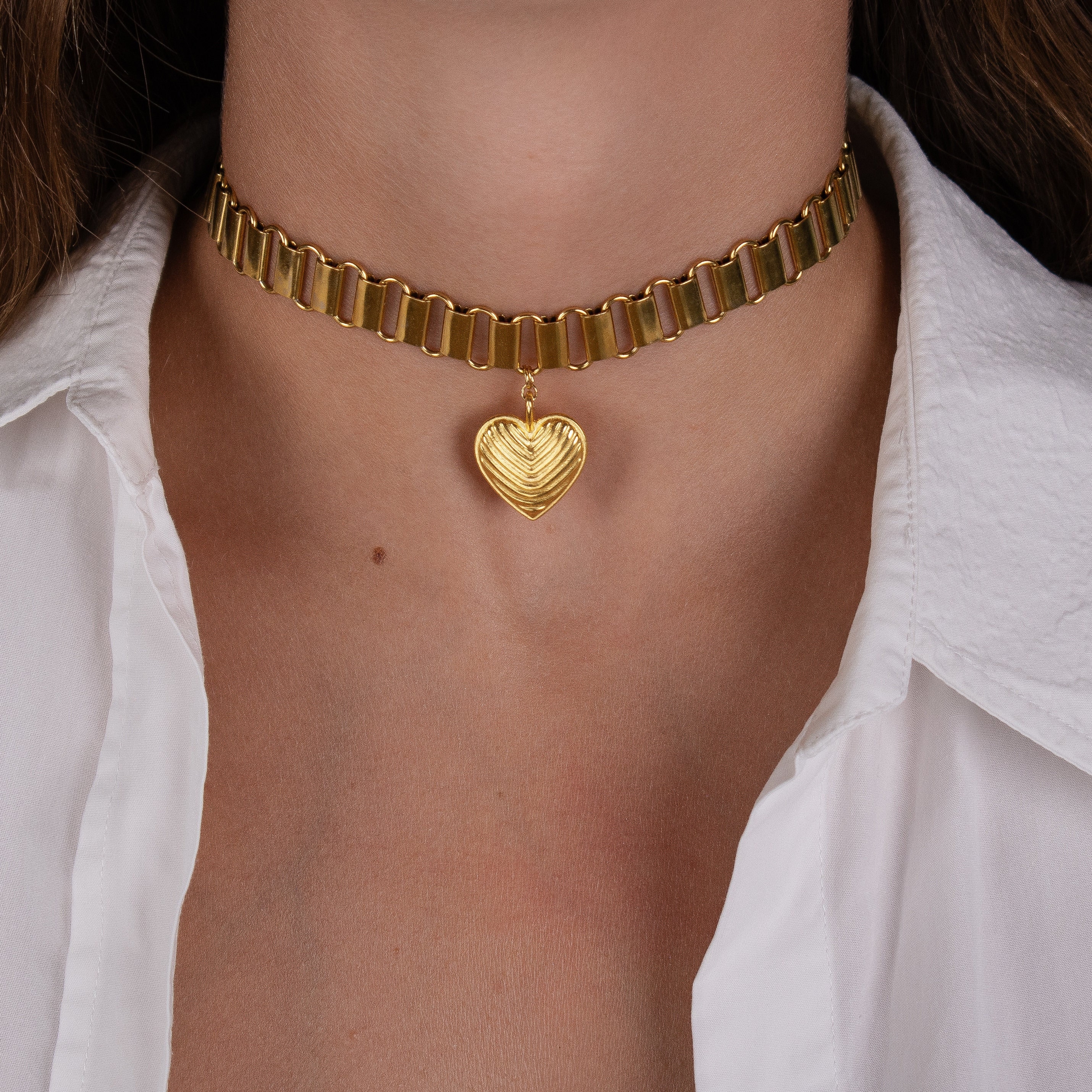 Tight Gold Choker Chain Etsy