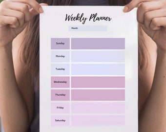 Purple Aesthetic Weekly Planner - Etsy