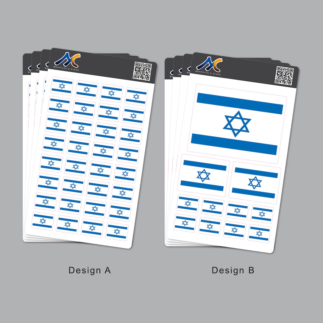 Israel Flag Jewish Star of David Vinyl Decal Sticker Sheets - Etsy