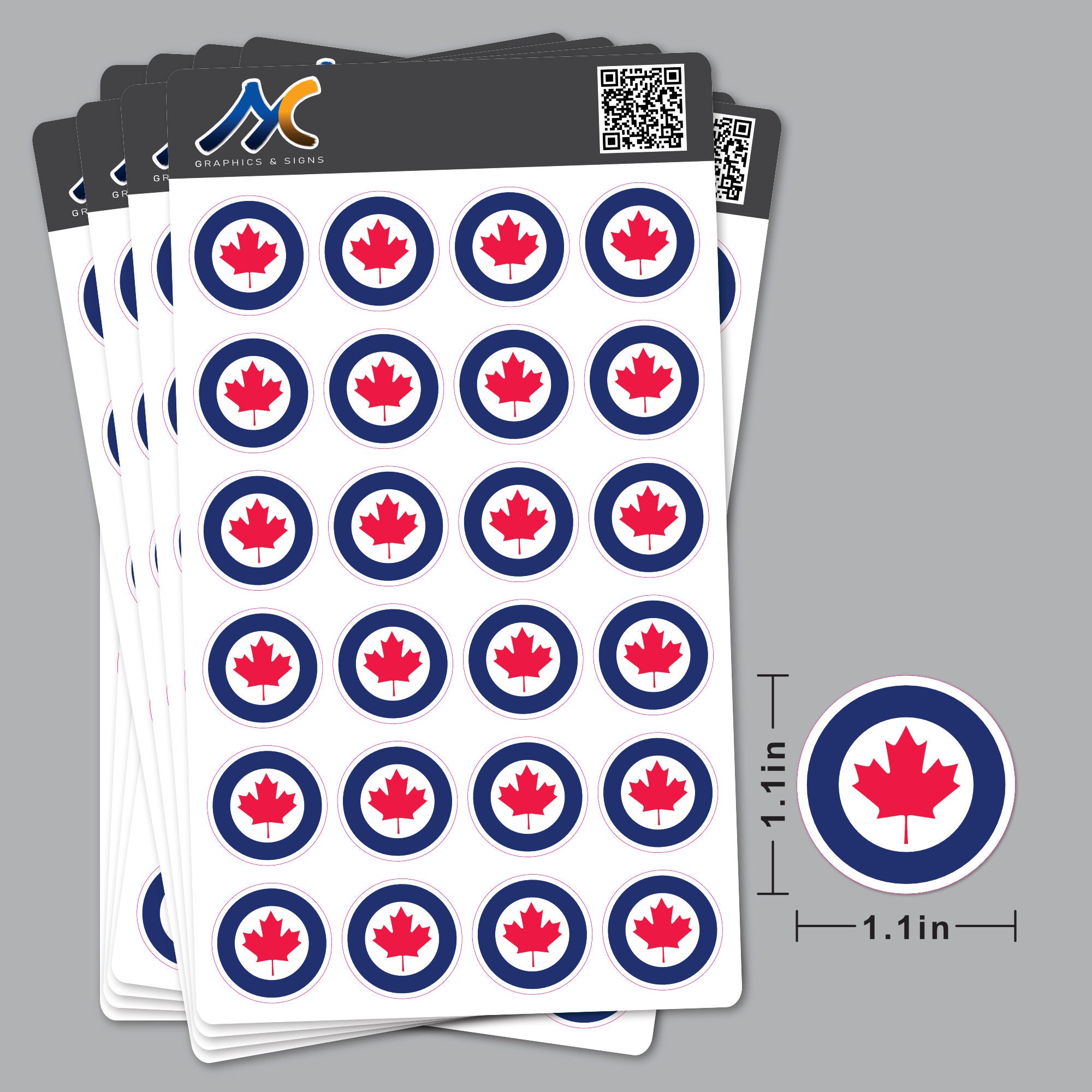 Royal Canadian Air Force RCAF Roundel Canada Flag Sticker Sheet July ...