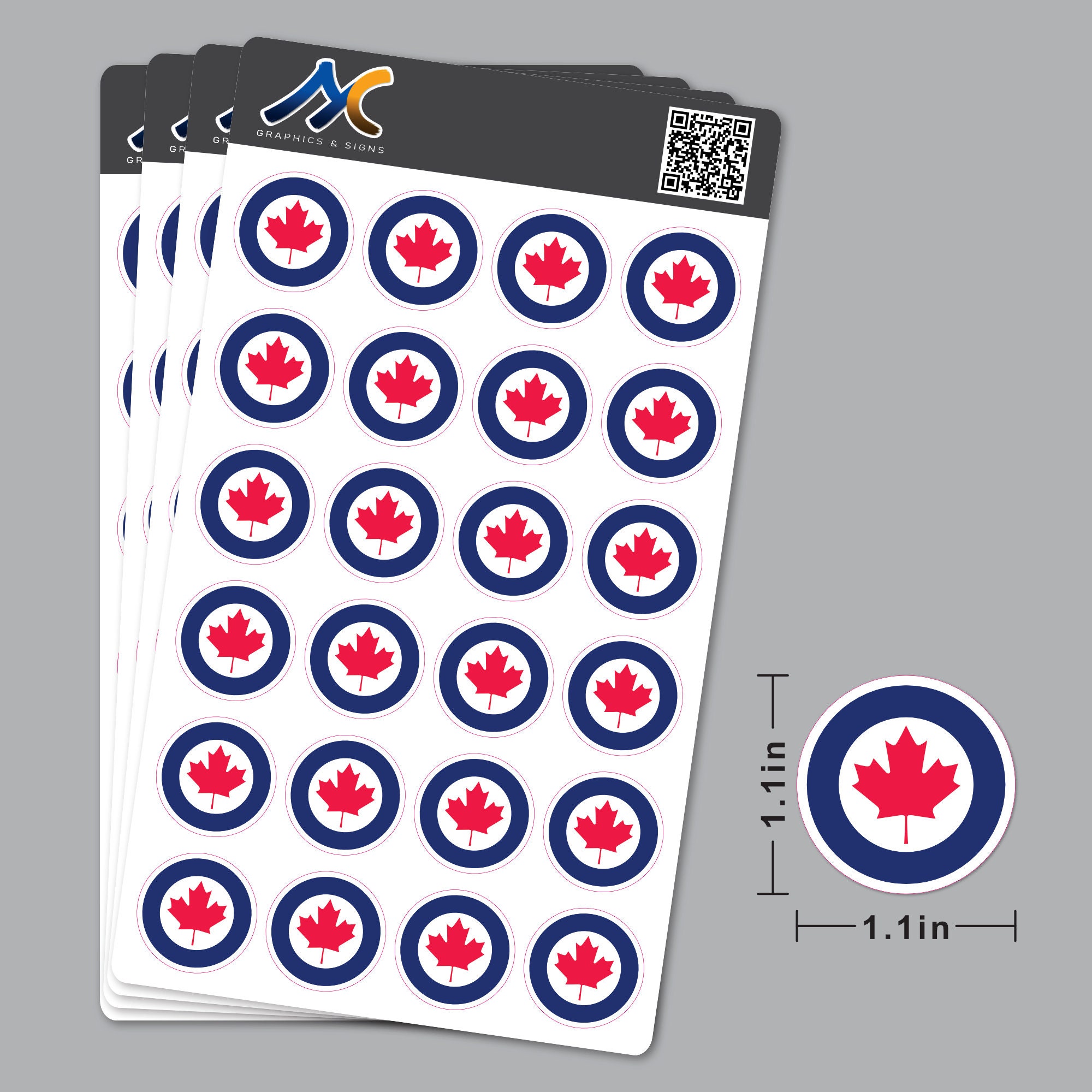 Royal Canadian Air Force RCAF Roundel Canada Flag Sticker Sheet July ...