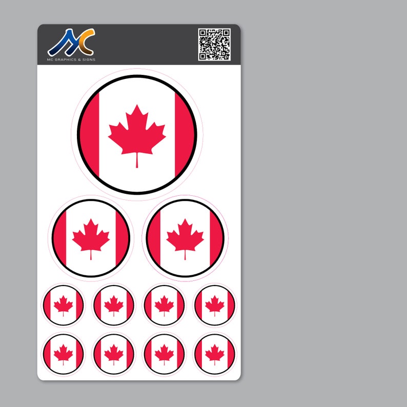 Mini Circular Canada Flag Sticker Sheet July 1st Canada Day - Etsy