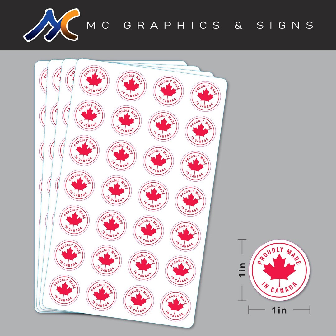Round Proudly Made in Canada Product Label Sticker Sheet | Made in ...