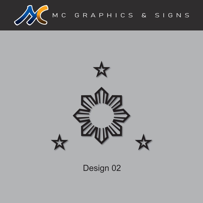 Philippine Flag 3 Stars and a Sun Vinyl Decal - 5in X 4.4in - Etsy
