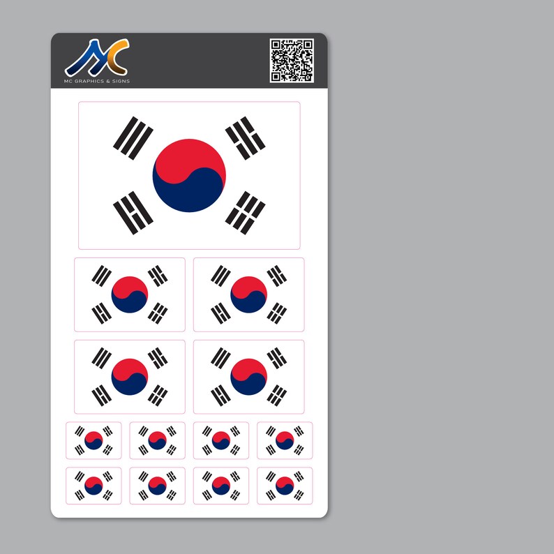 South Korea Flag Sticker Sheet - Etsy