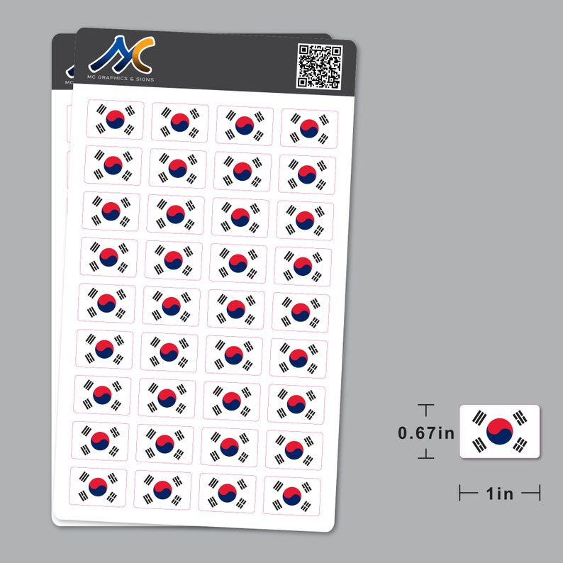 South Korea Flag Sticker Sheet - Etsy