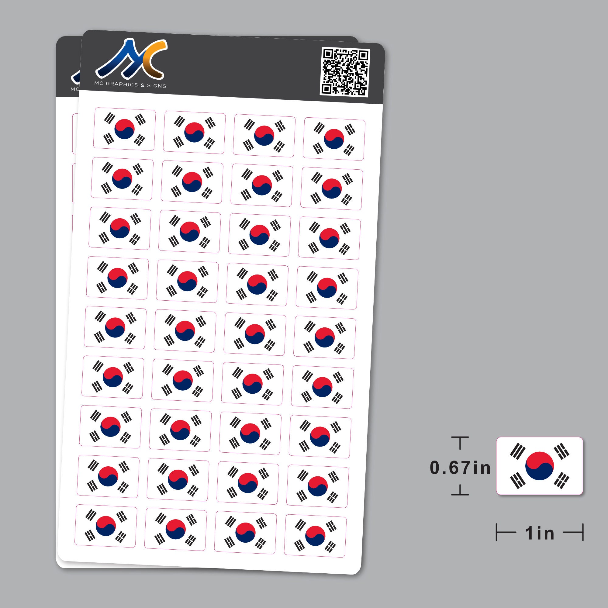 South Korea Flag Sticker Sheet - Etsy