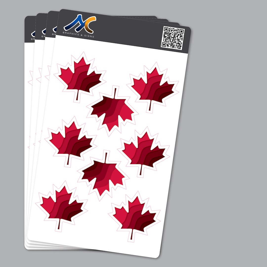 Canada Flag Maple Leaf Vinyl Decal Sticker Sheet July 1st - Etsy