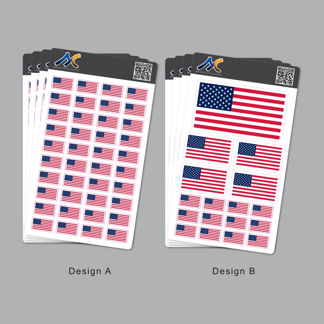 USA United States of America Flag Sticker Sheet 4th of July ...
