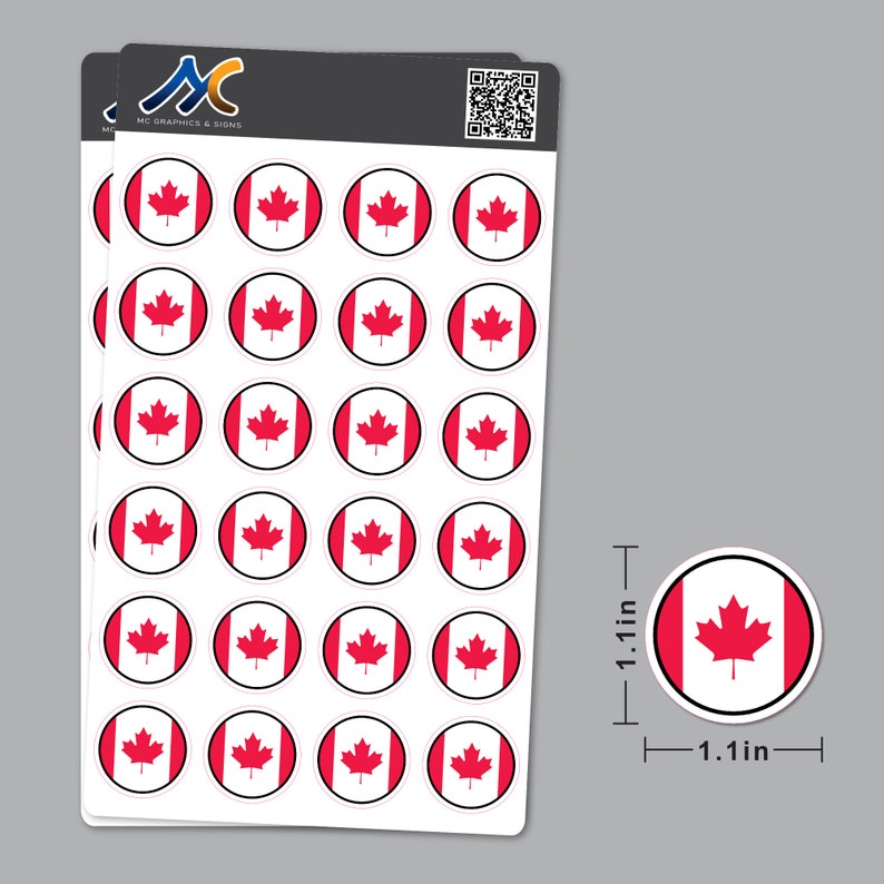Mini Circular Canada Flag Sticker Sheet July 1st Canada Day - Etsy