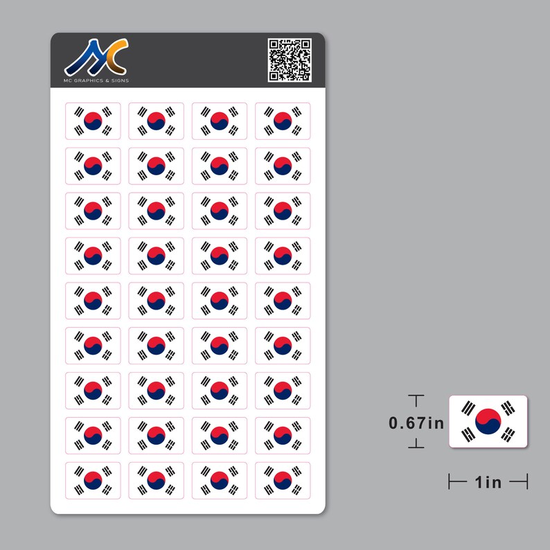 South Korea Flag Sticker Sheet - Etsy