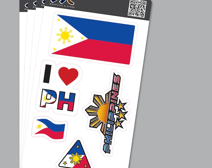 Heart Shape Philippines Flag Kiss-cut Stickers, Philippines Flag ...