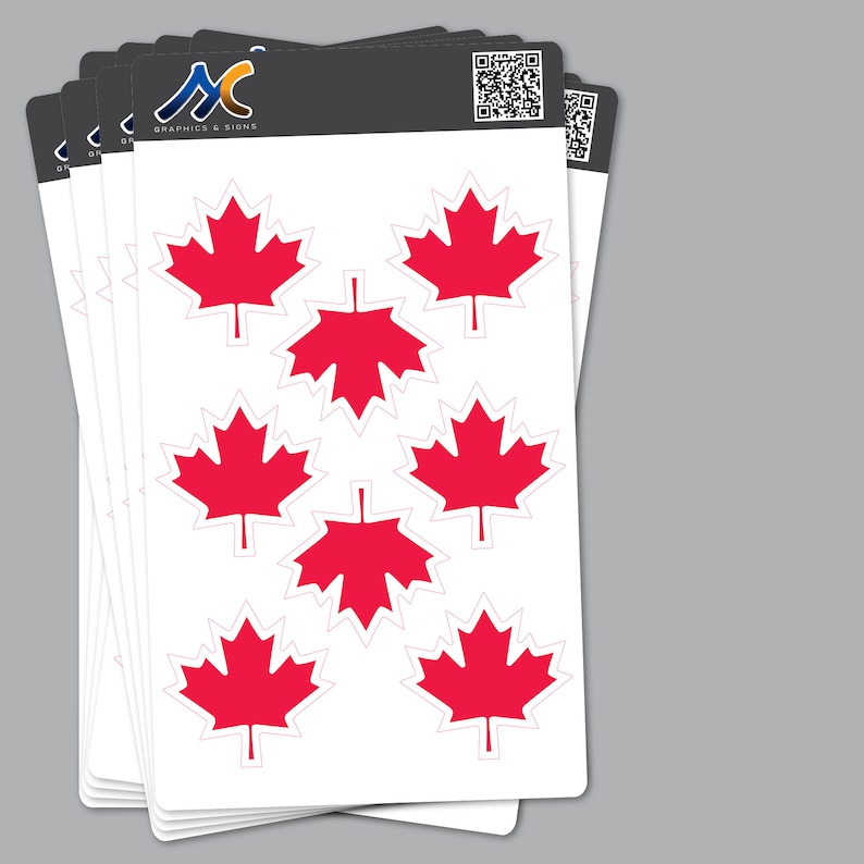 Canada Flag Maple Leaf Vinyl Decal Sticker Sheet July 1st Canada Day ...