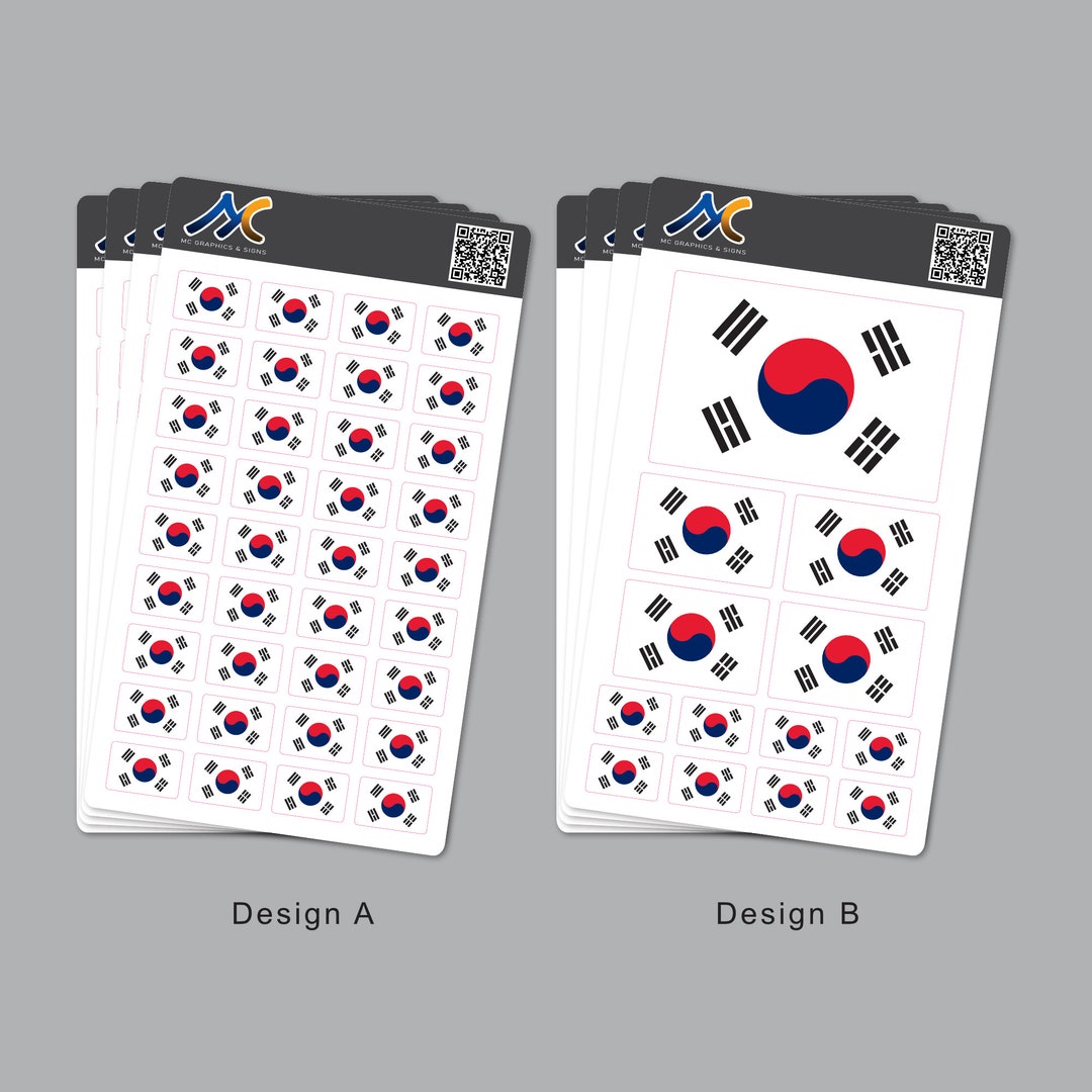 South Korea Flag Sticker Sheet - Etsy