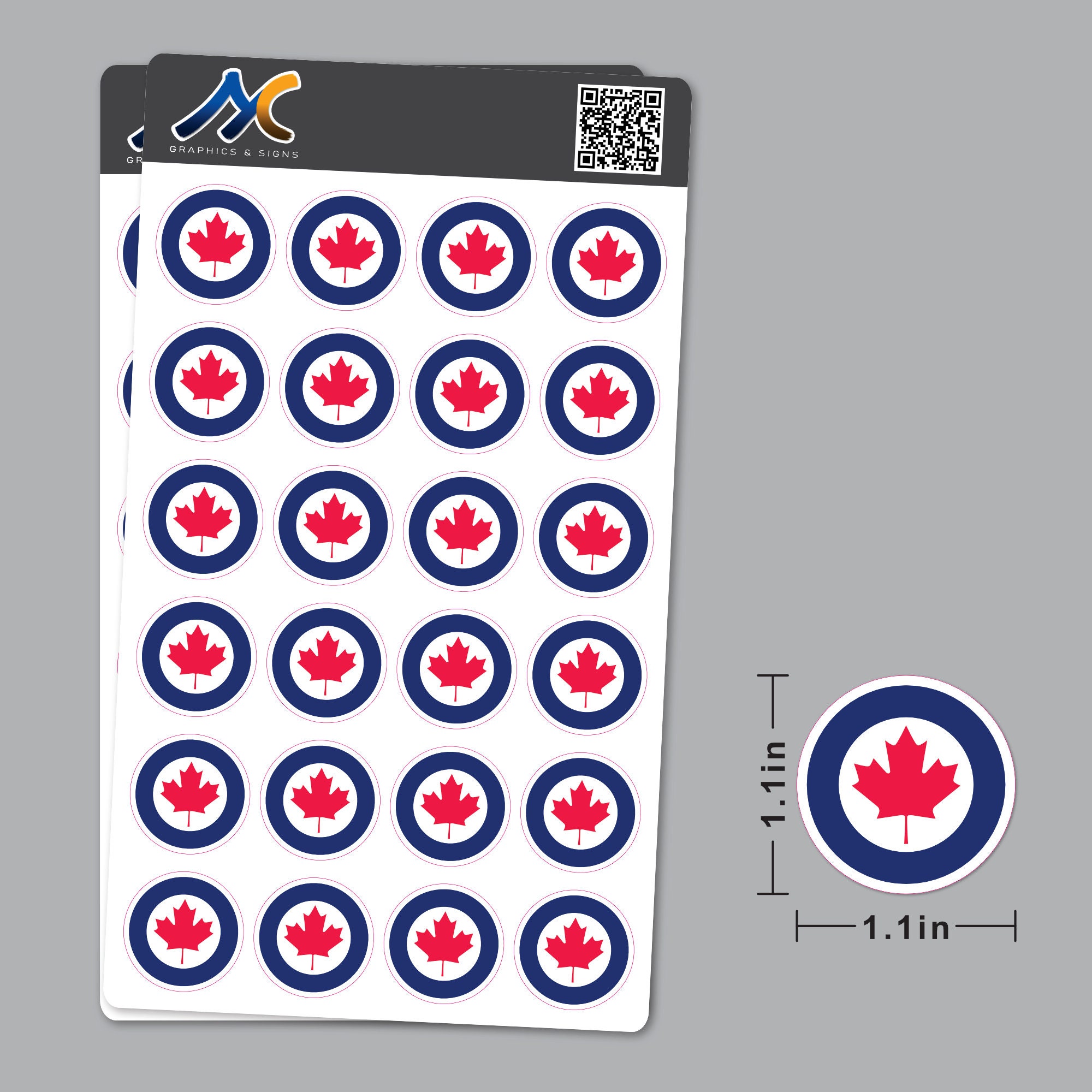 Royal Canadian Air Force RCAF Roundel Canada Flag Sticker Sheet July ...