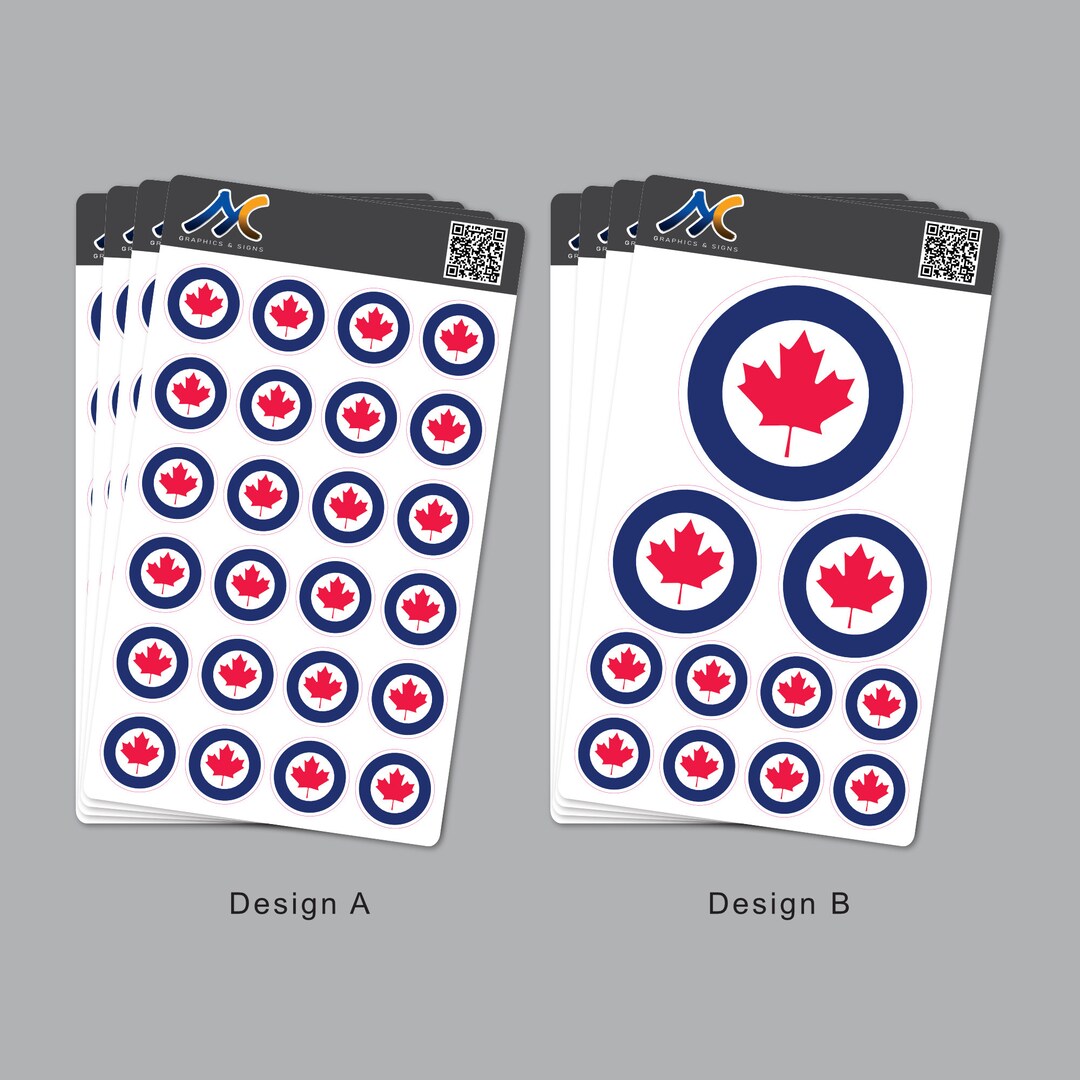 Royal Canadian Air Force RCAF Roundel Canada Flag Sticker Sheet July ...