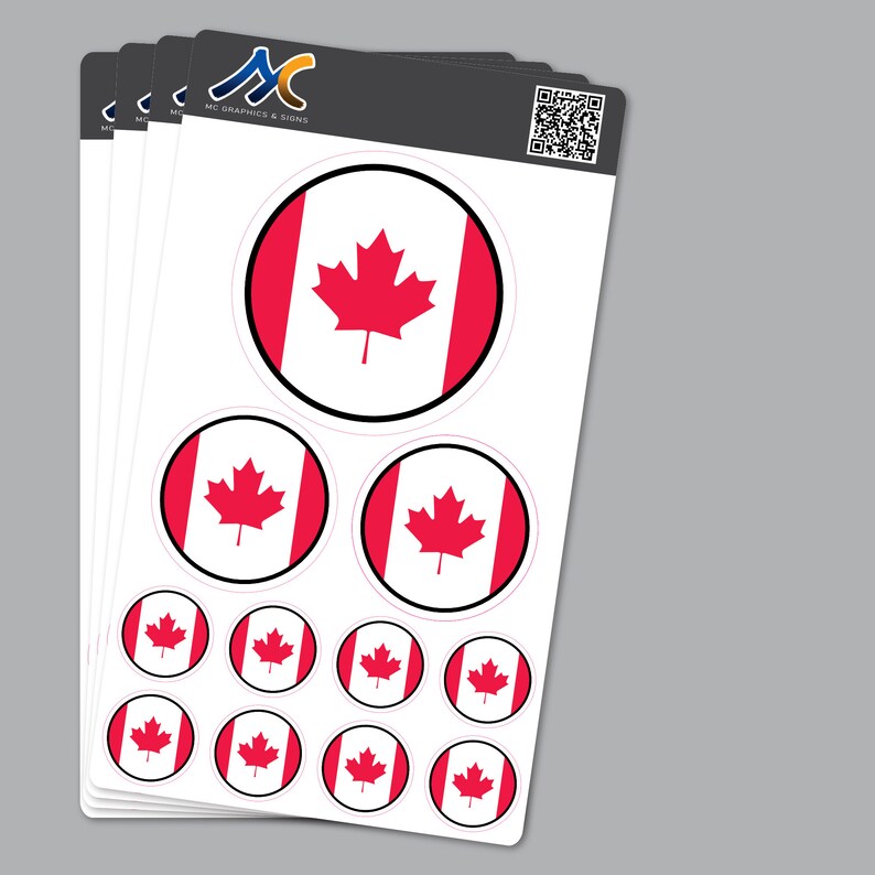 Mini Circular Canada Flag Sticker Sheet July 1st Canada Day - Etsy