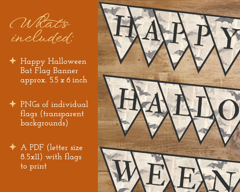Happy Halloween Vintage Banner, Printable Halloween, Halloween Decor ...