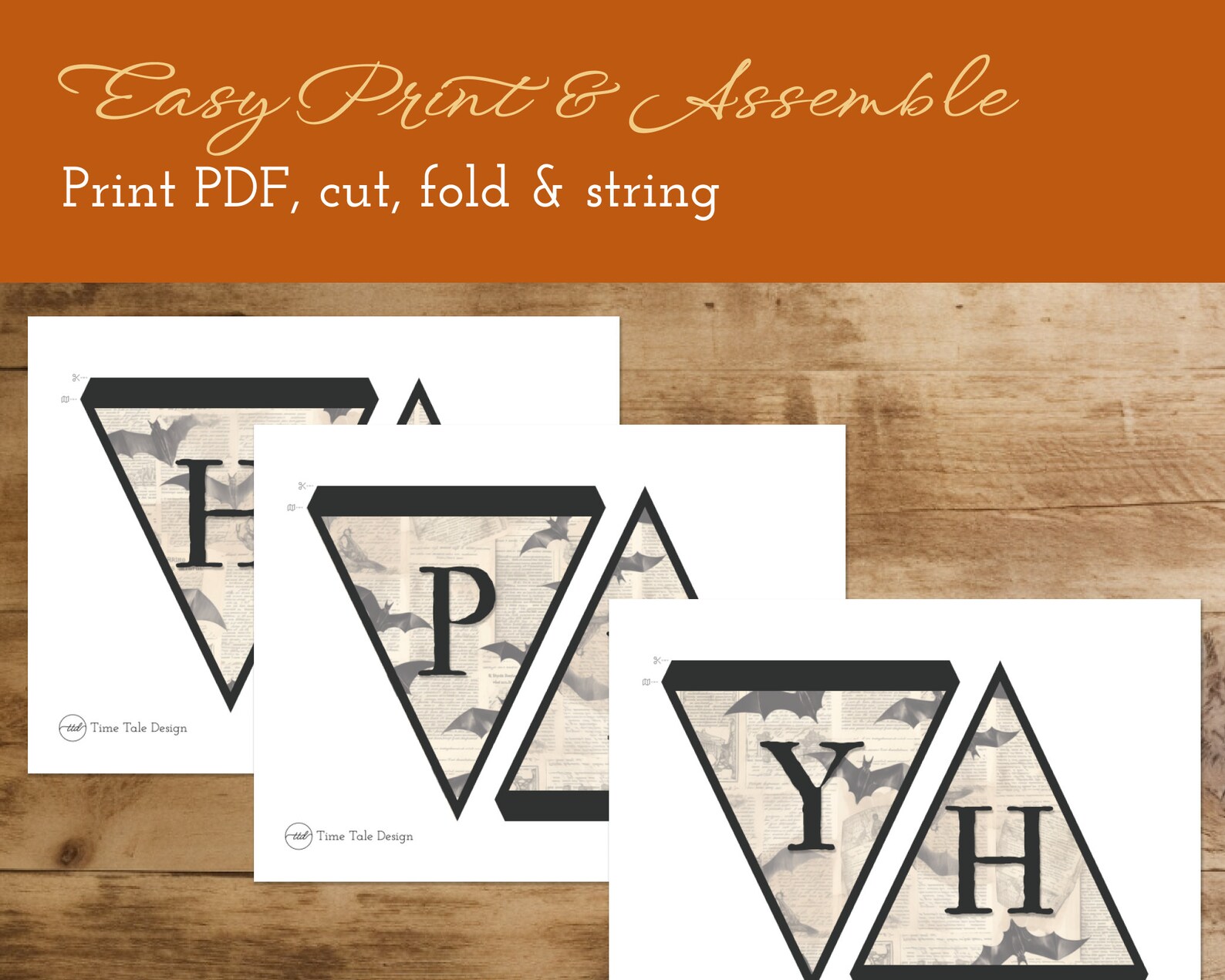 Happy Halloween Vintage Banner, Printable Halloween, Halloween Decor ...