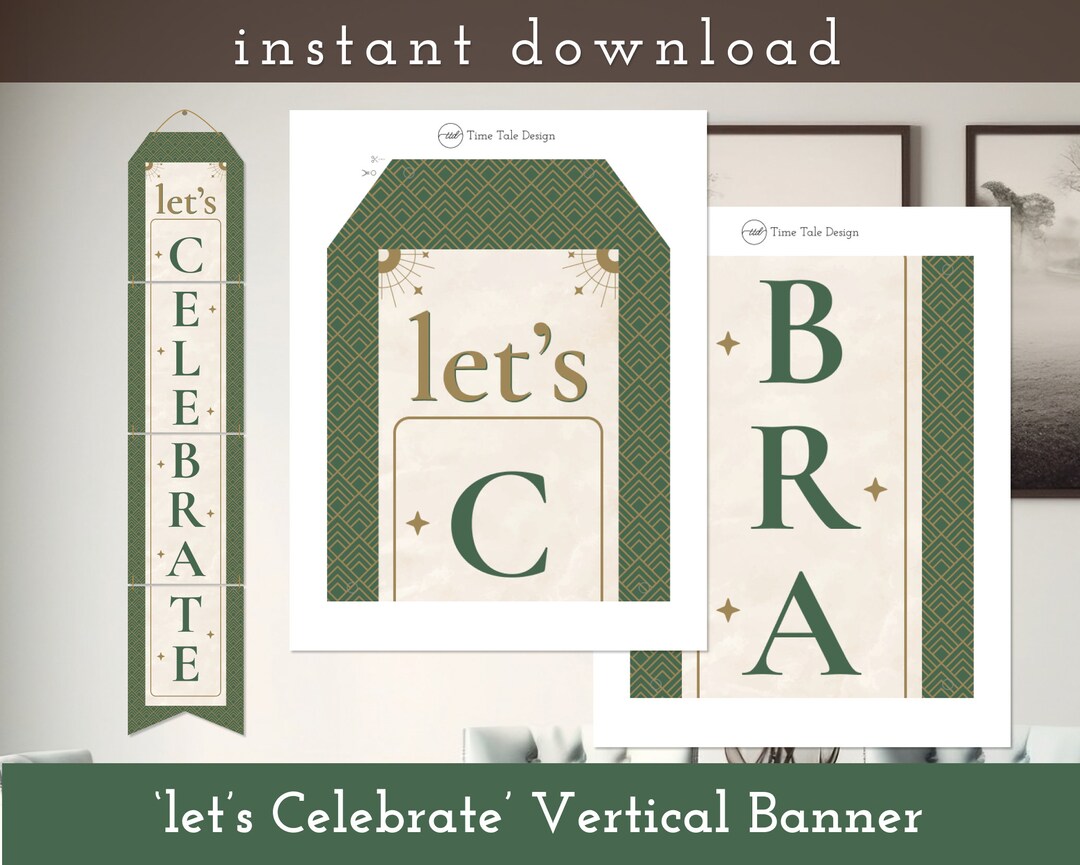 Let's Celebrate Verticle Banner Printable, DIY Party, Decoration ...