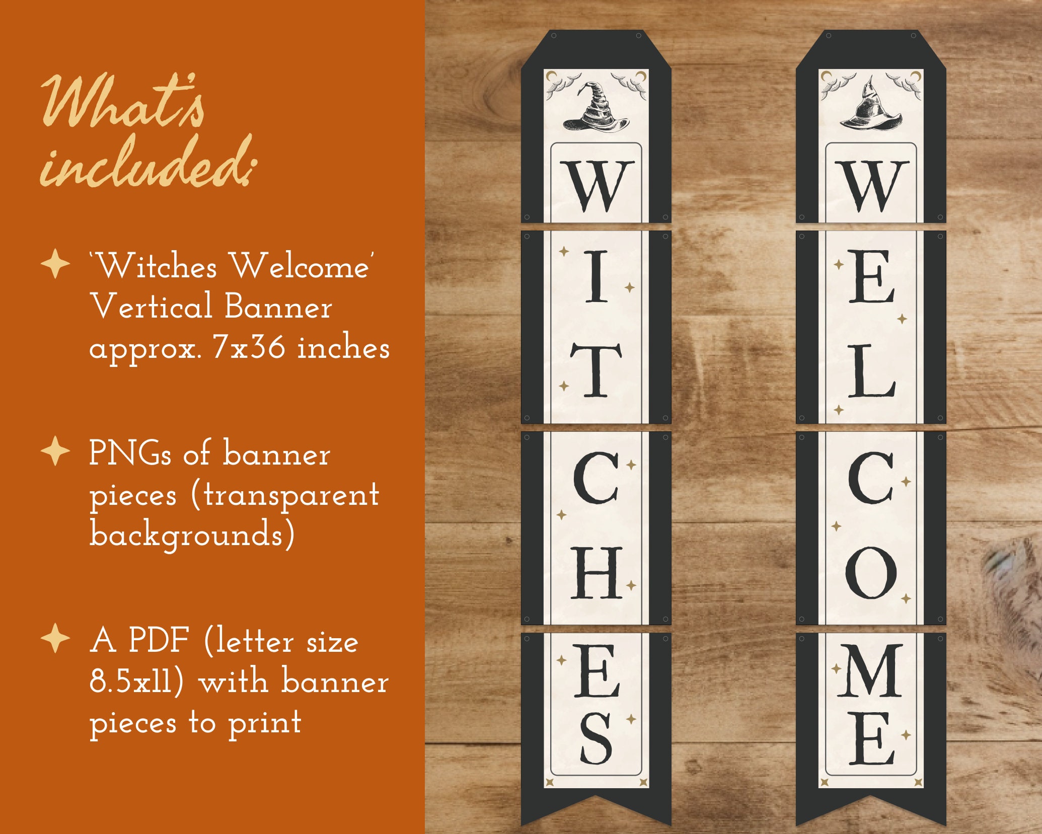 Witches Welcome Verticle Banner Printable, Halloween Printable, Decor ...