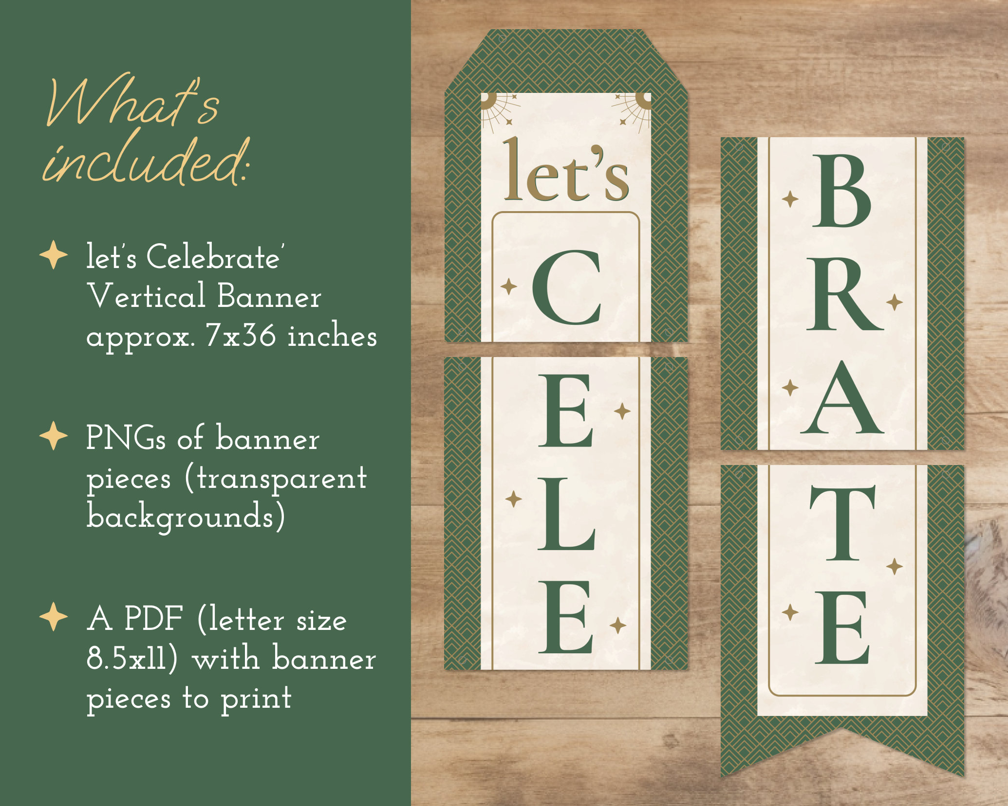Let's Celebrate Verticle Banner Printable, DIY Party, Decoration ...