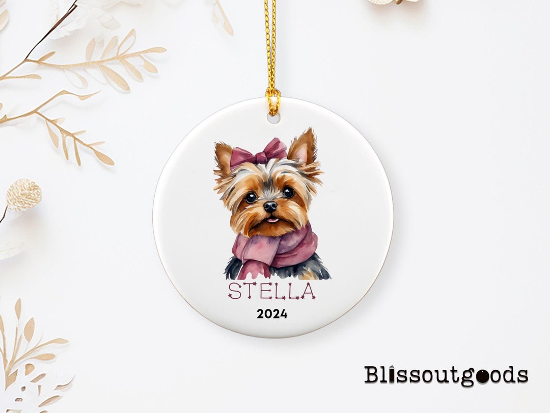 Personalized Yorkshire Ceramic Ornament, Yorkie Ornament - Etsy