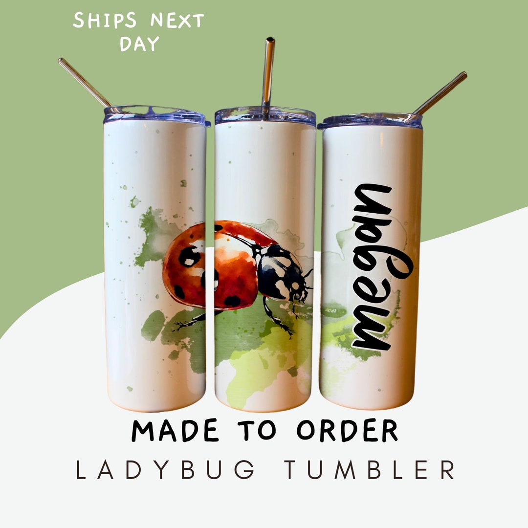 Personalized Ladybug Tumbler, Custom Ladybug Travel Mugs, Bridesmaid ...