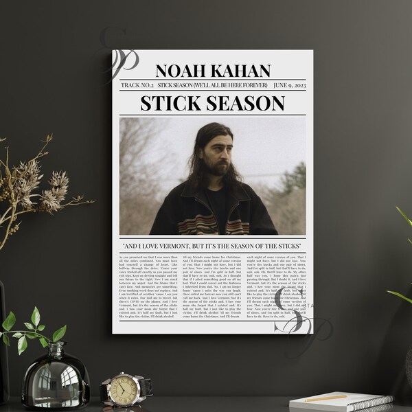 Noah Kahan Stick Season Print - Etsy
